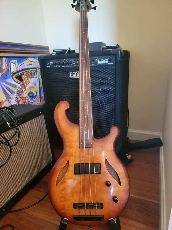 Dean Rhapsody Semi-Hollow Fretless Bass | Reverb