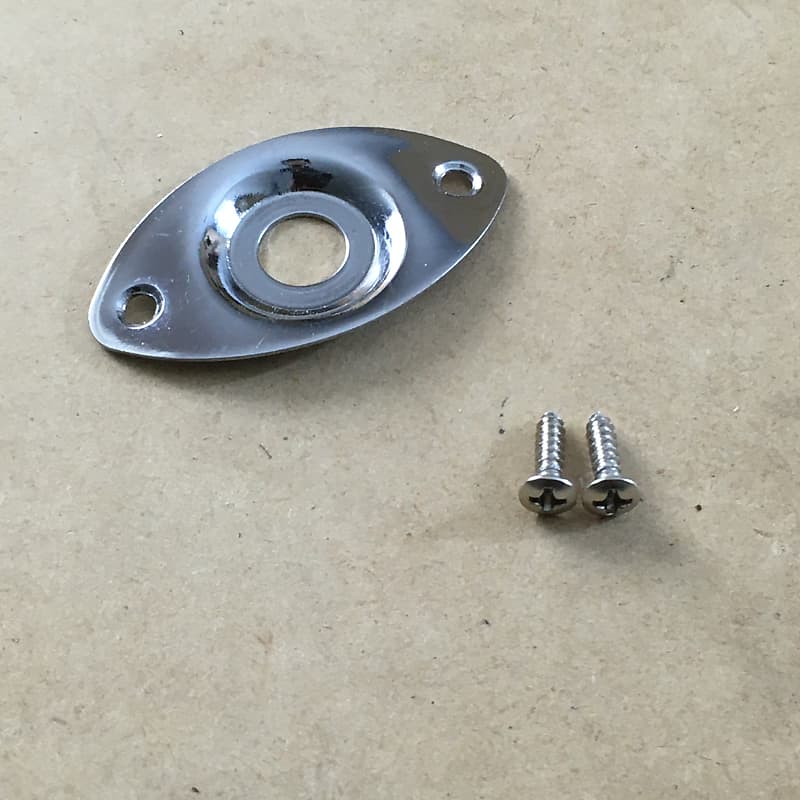 Vintage Chrome NOS Relic Football Output Jack Retainer Cup | Reverb