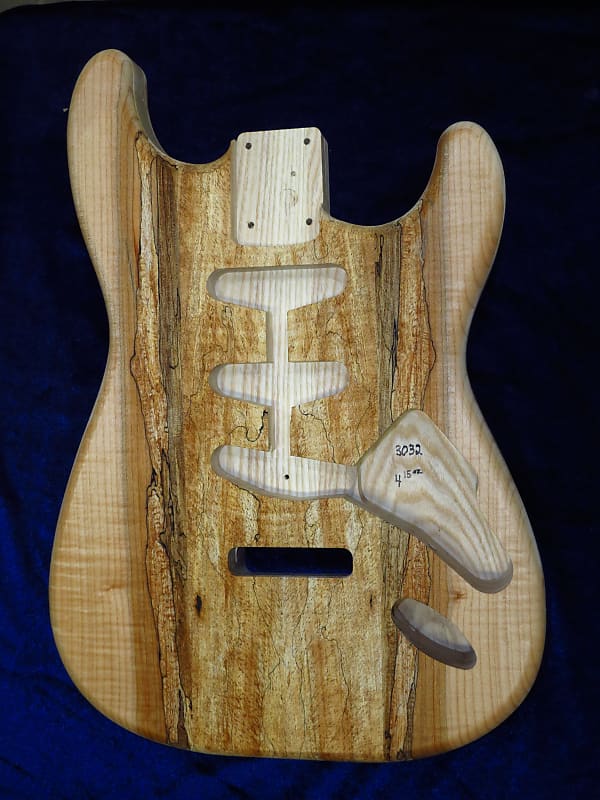 Flamed Spalted Maple Top/ Swamp Ash Strat Style body - | Reverb