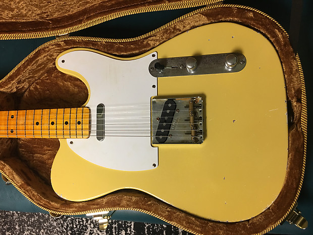 Fender Telecaster - Yellow with white guard Partscaster | Reverb