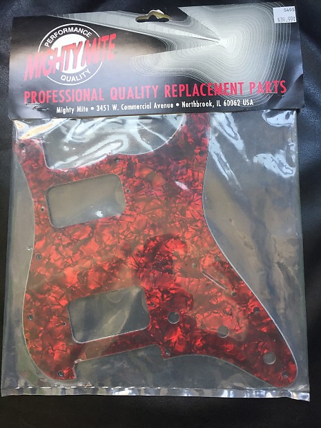 Mighty Mite MM5405USR HH Strat Red Pearloid 4-Ply Pickguard | Reverb