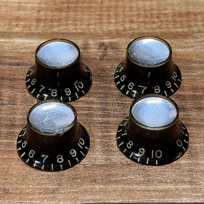 Gibson Early 1960's Black Refrector Knob Set | Reverb