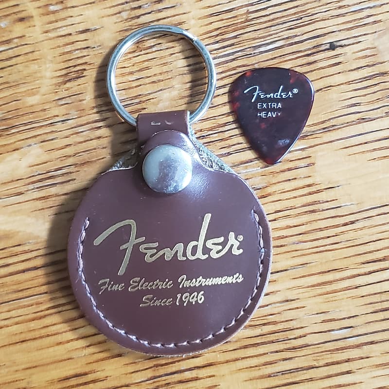 Vintage Fender Leather Key Fob, Pick Holder, Made by Levys | Reverb