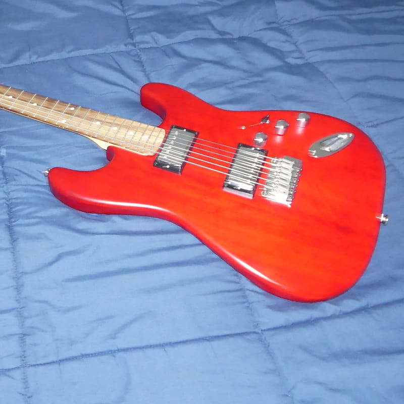 Squier Satin Trans Fat Stratocaster HH - Satin Red | Reverb