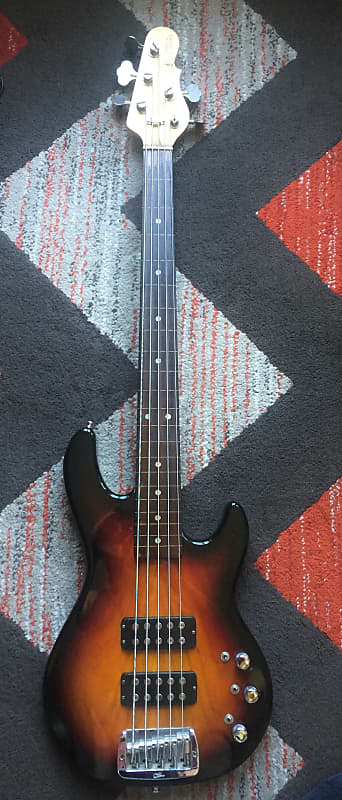 G&L USA 10lb L-2500 Sunburst 5-String Fretless Bass with | Reverb