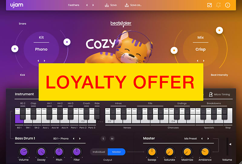 ujam Beatmaker Cozy Lo-Fi Hip-Hop Beats Software (Crossgrade | Reverb