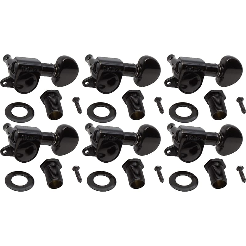 Tuners - Grover, Mini Rotomatic, 6 in line, Color: Black | Reverb