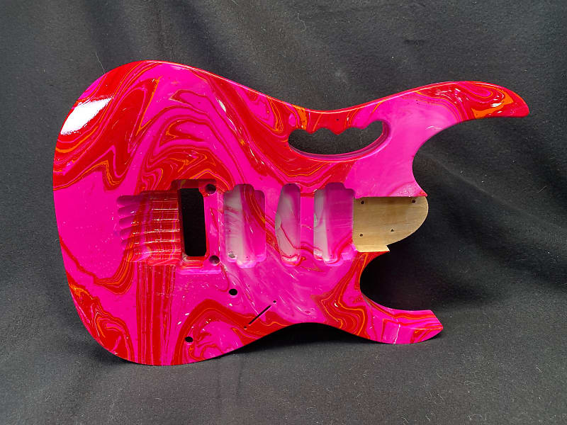 Swirled Alder 6 string Jem style guitar body, HSH, | Reverb Australia