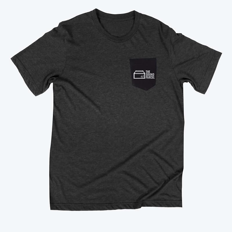 The Sound Parcel Pocket Tee, Dark Grey Heather/Black - MD | Reverb