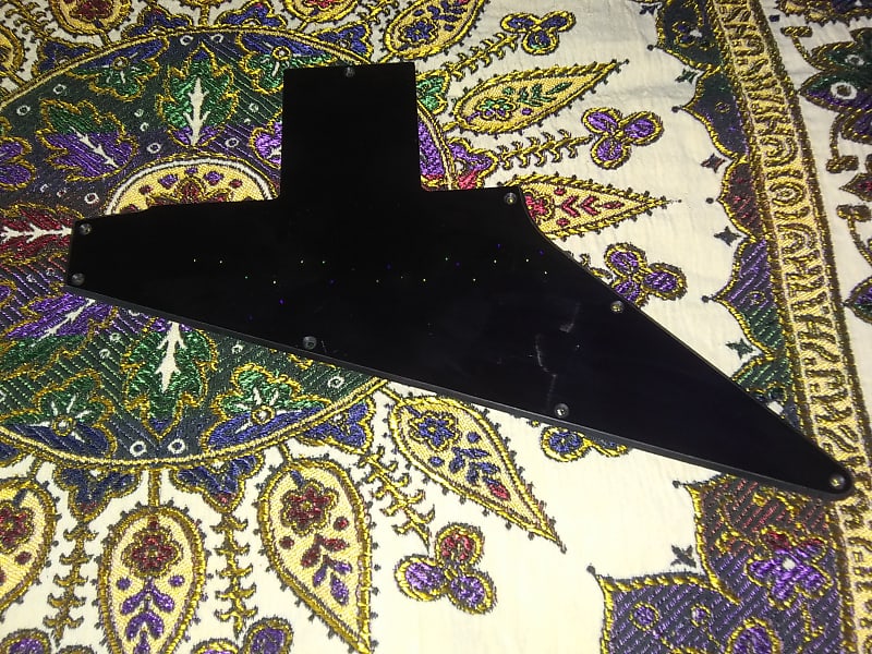 WD Music Gibson Explorer Pickguard Black Blank 1 ply no holes | Reverb