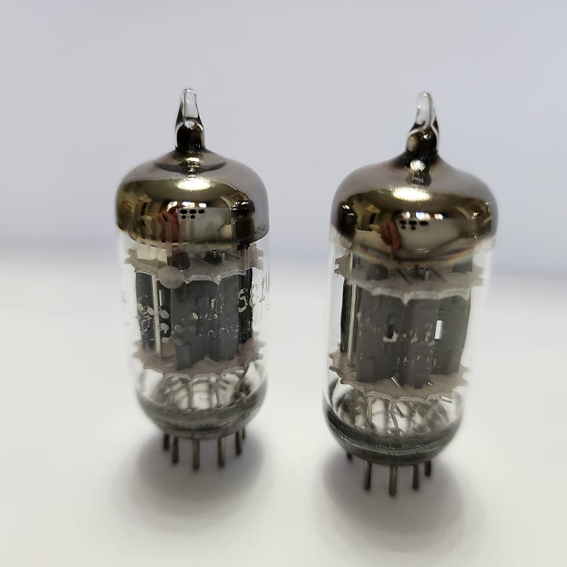 1959 G.E JG 5814A U Getter Triple Mica Grey Plate Tubes | Reverb