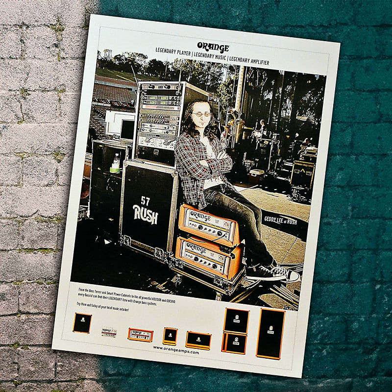 ORANGE AMPS RUSH GEDDY LEE POSTER INSANELY RARE LIMITED | Reverb