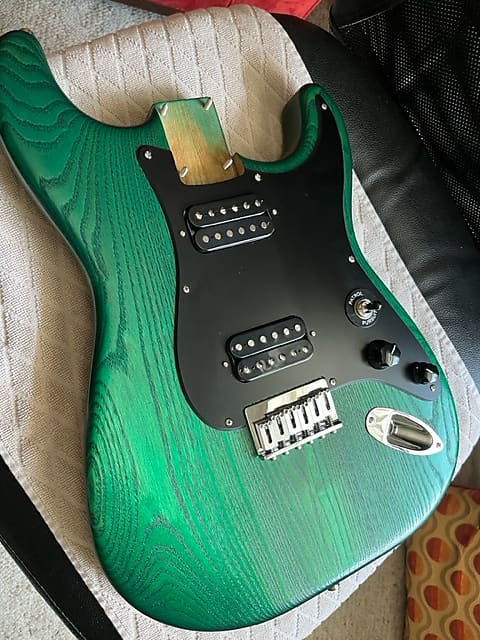 Strat Body Hardtail Loaded Partscaster 2021 - Green Stain / | Reverb