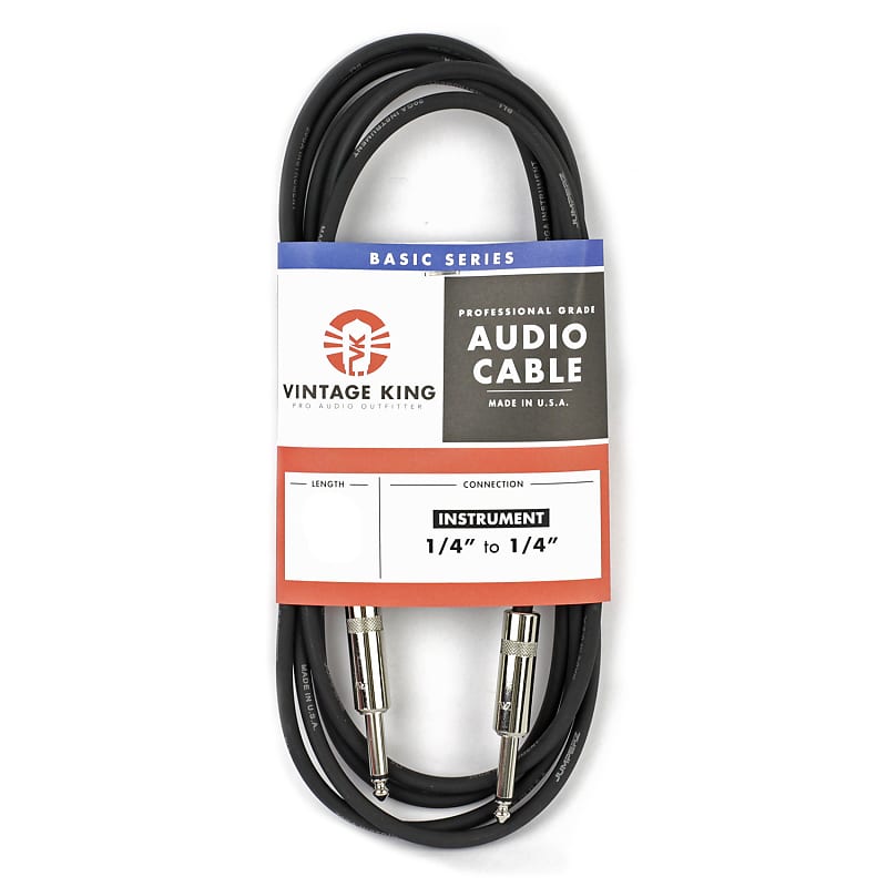 Vintage King Basic Series Instrument Cable - 10' | Reverb