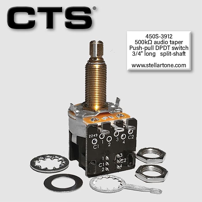 CTS PREMIUM FULL-SIZE PUSH-PULL VOLUME / TONE POTENTIOMETER, | Reverb