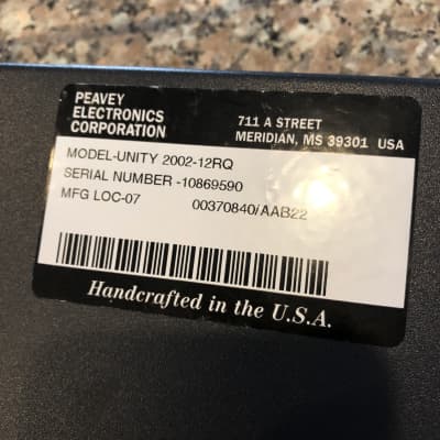 Peavey Unity Series 2002-12 RQ | Peavey Console | Peavy Mixer | Reverb