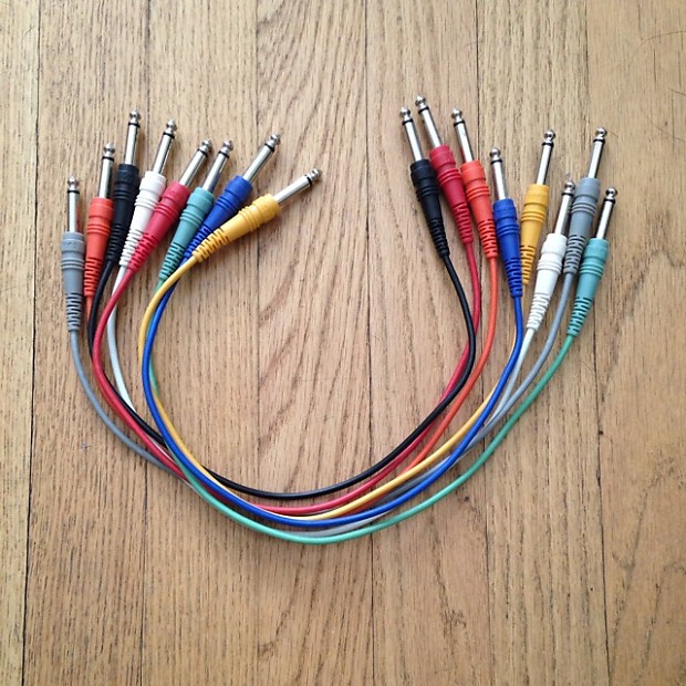 Hosa 18" TS Patch Cables, 8 Multi Color | Reverb