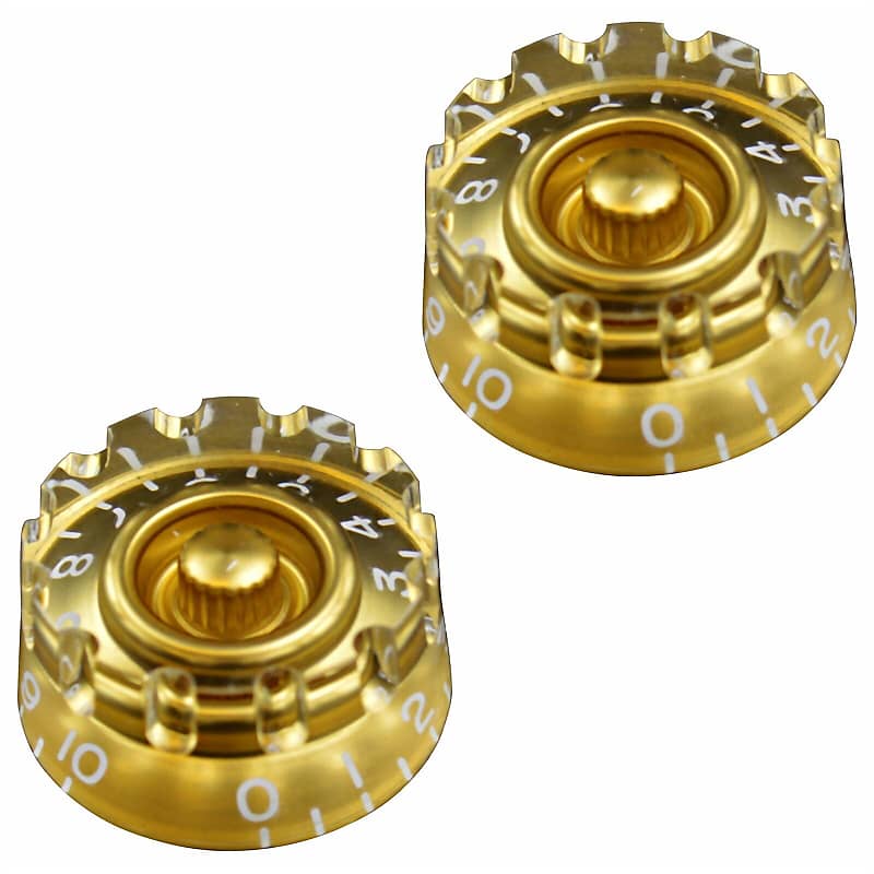 KN-003-001 (2) Gold Notched Edge Speed Knobs 0-10 | Reverb Australia