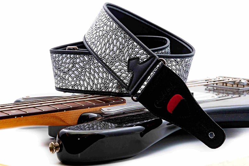 Alien Guitar Strap w/ Glittering Design -Black | Reverb