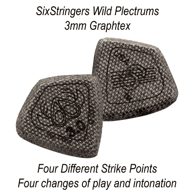 Graphite Guitar Pick SixStringers Wild Plectrum Graphtex 3mm | Reverb