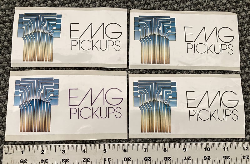 EMG Stickers -4- Guitar Bass Pickups Active Electronics | Reverb