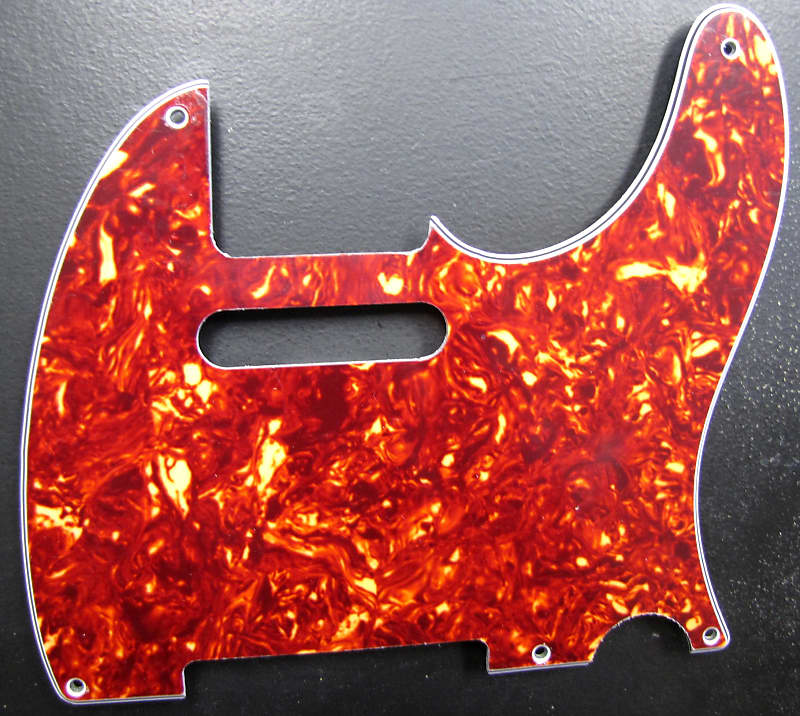 Fender Telecaster Pickguard Red Tortoise shell 5 Hole | Reverb