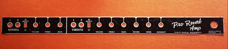 Fender original 1966 blackface Pro Reverb faceplate control | Reverb