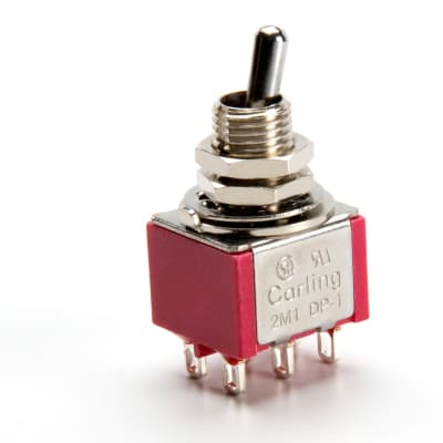 Carling Mini Toggle Switch, DPDT, Stubby | Reverb
