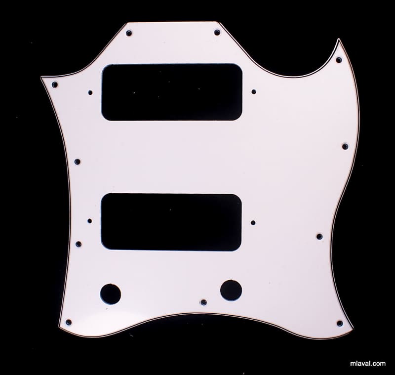 SG Classic Guitar Pickguard With P-90 P90 Pickups, 3ply White | Reverb