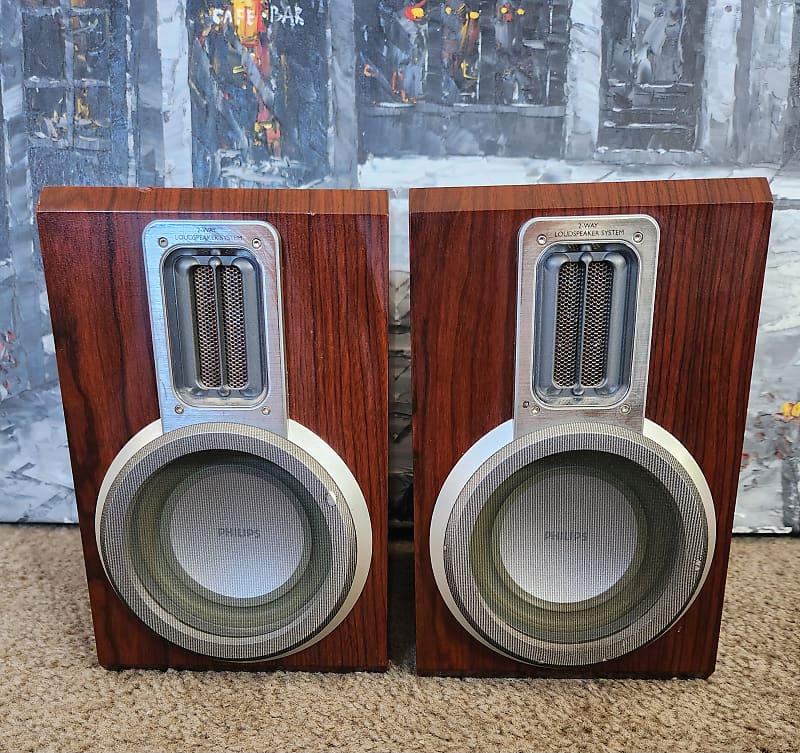 Philips Phillips Vintage style bookshelf speakers 2000 | Reverb