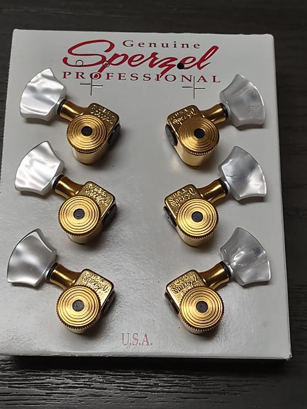 Sperzel TrimLok tuners 3x3 2019 - Gold plated/pearloid | Reverb