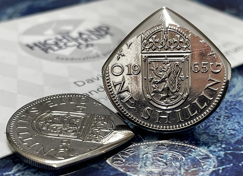 The Highland Plectrum Co. One 1965 Scottish One Shilling Coin | Reverb