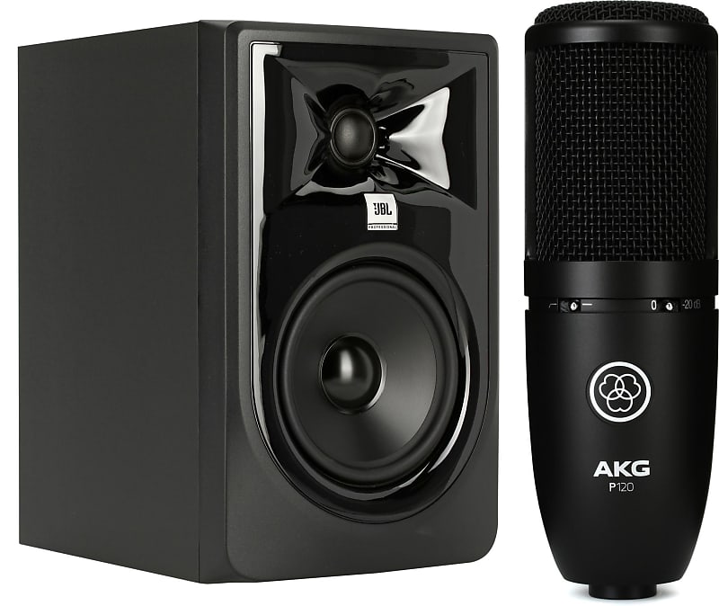 JBL 305P MkII 5-inch Powered Studio Monitor Bundle with AKG | Reverb