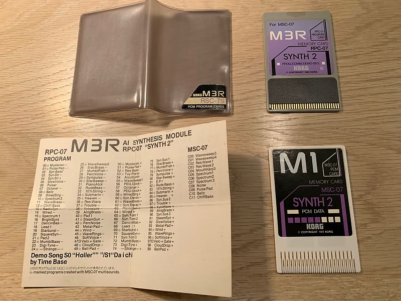Korg M3R Synth 2 memory card RPC-07 and pcm card MSC-07 | Reverb
