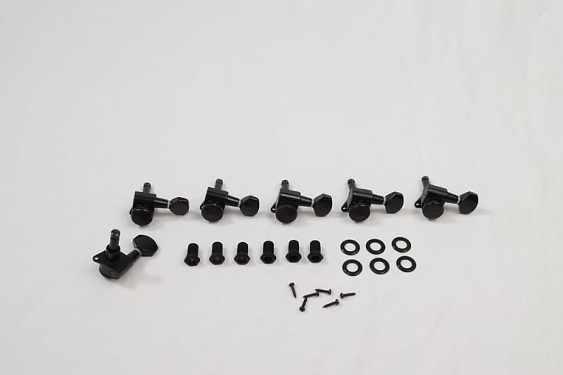 6 in line Black Proline Rear Thumbwheel Locking Tuners Set of | Reverb