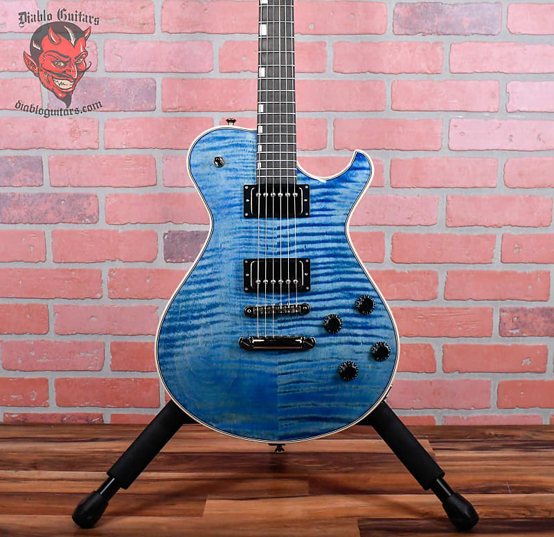 Knaggs Steve Stevens SSC T2 Flame Maple Top Blue Marlin #373 | Reverb