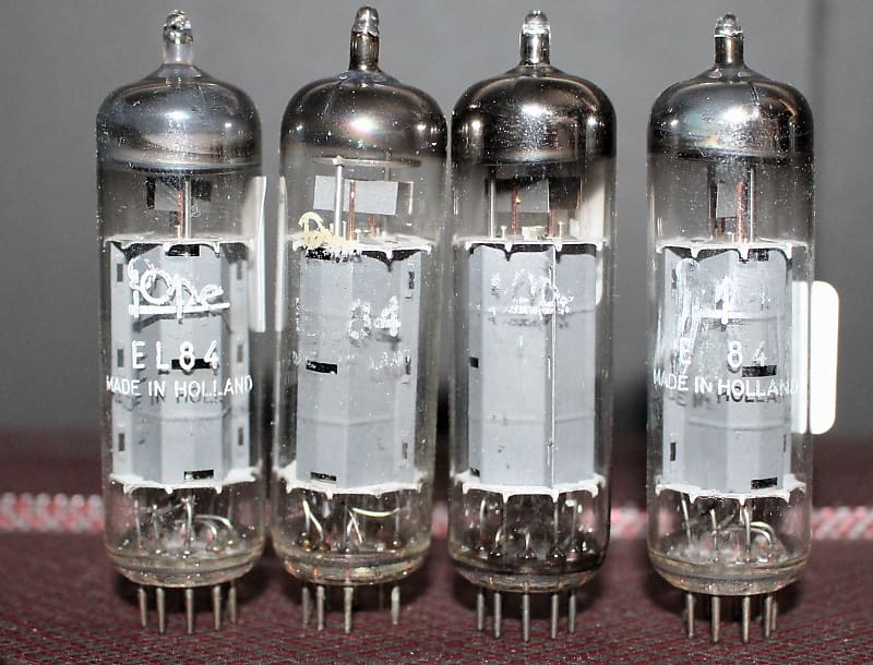 AMPEREX HOLLAND 6BQ5 EL84 PERFECT MATCH QUARTET GREY PLATE | Reverb