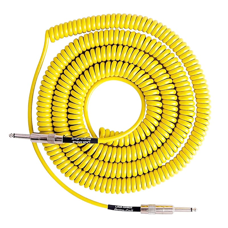 Lava Cable Retro Coil 20' Yellow Instrument Cable Straight | Reverb UK