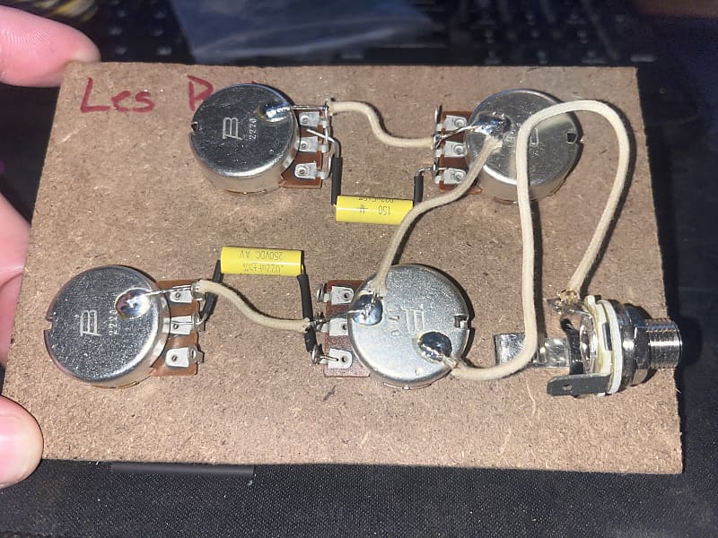 BareTone 50’s LP wiring harness (Mallory Cap) | Reverb