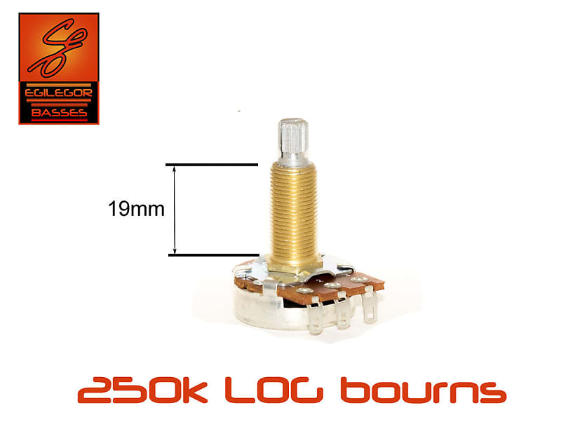 Bourns 250k LOG 19mm long shaft pot resistor for guitar or | Reverb