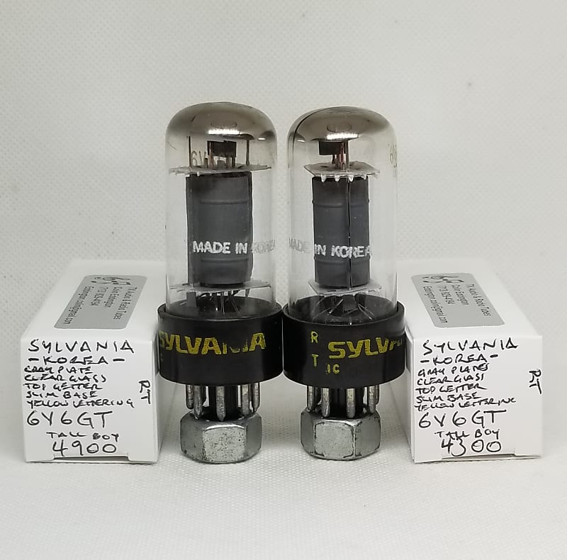 Sylvania Made In Korea 6V6GT Tall Boy Clear Glass Matched | Reverb
