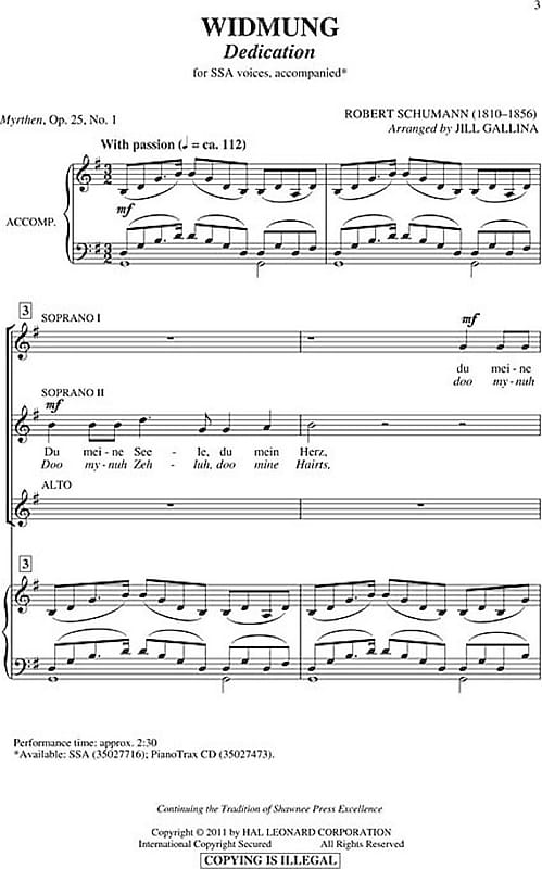 Widmung - Dedication Myrthen, Op. 25, No. 1 | Reverb