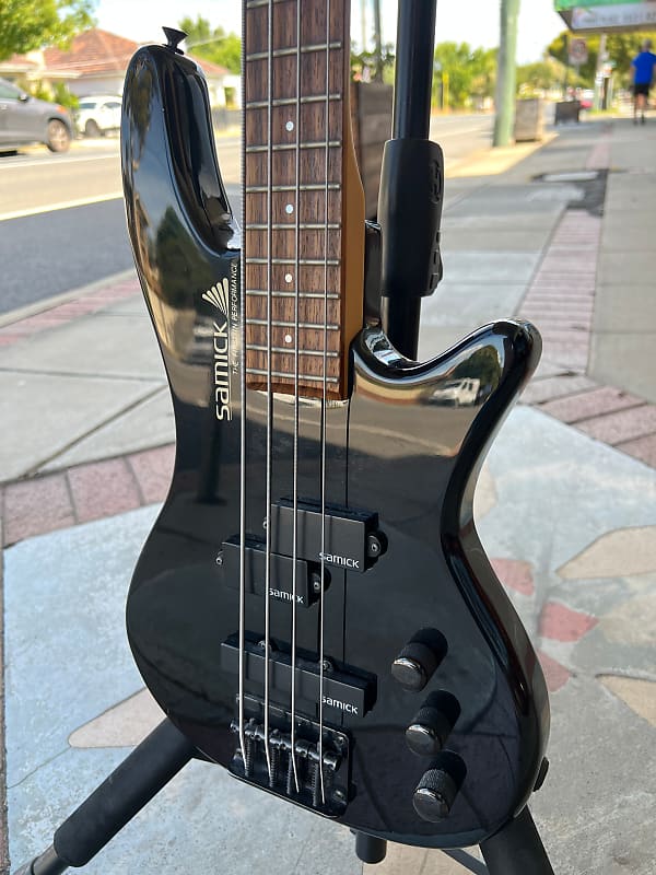 Samick 4-String Electric PJ Bass | Black | Short Scale | Reverb