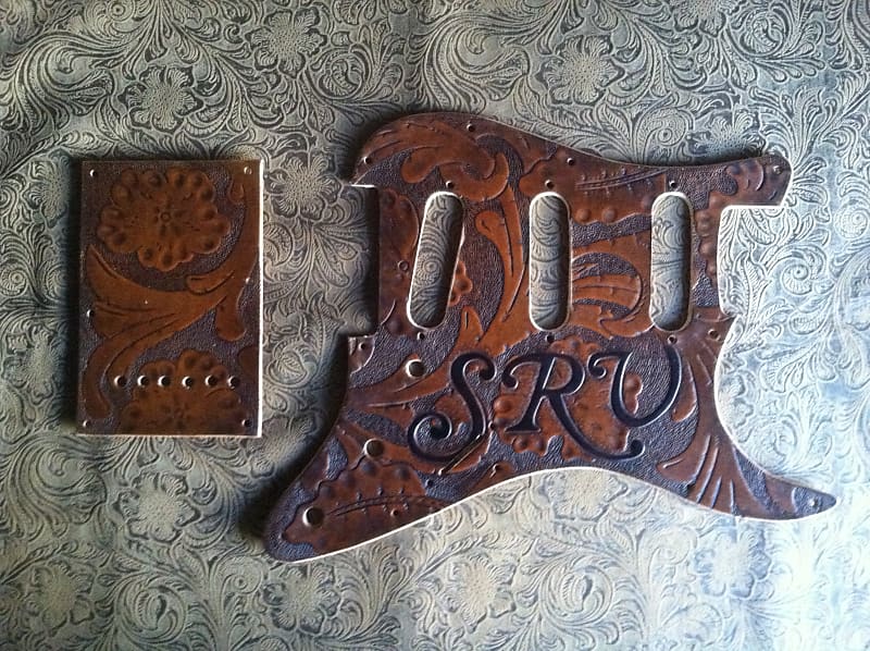Custom Tooled Leather Stevie Ray Vaughan SRV Pickguard fits | Reverb