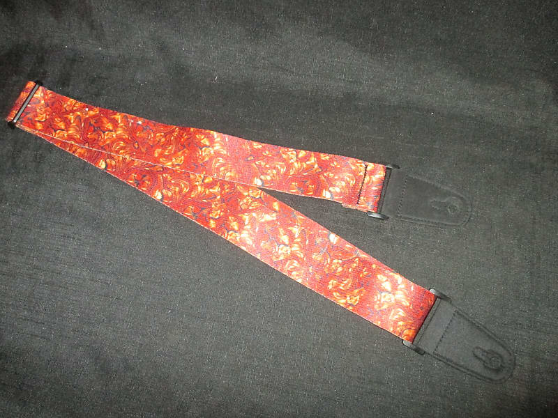 Unknown Nylon Guitar Strap Wild Flame Look | Reverb