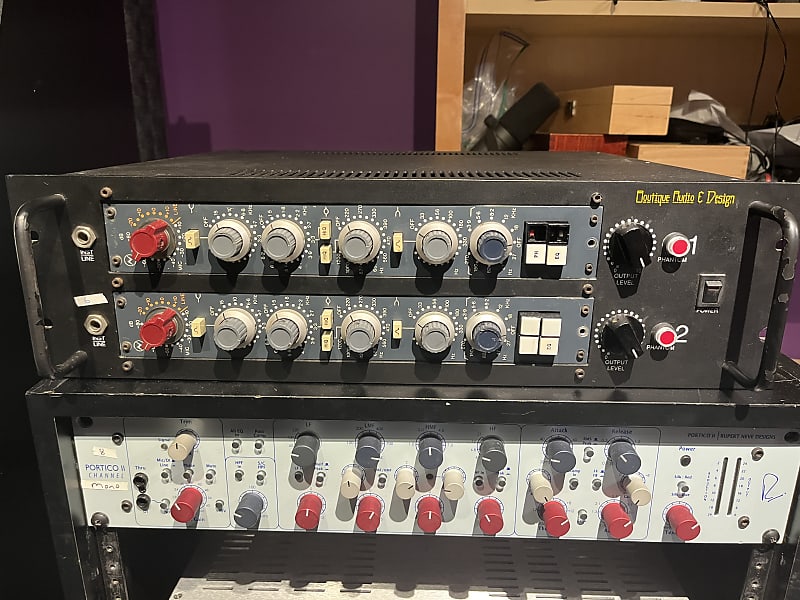 Pair of Vintage Neve 1081 in rack | Reverb
