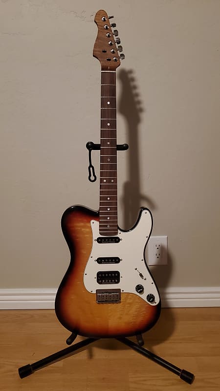 Warmoth Hybrid Tele 2022 - Black-Red-Yellow Burst - Right | Reverb