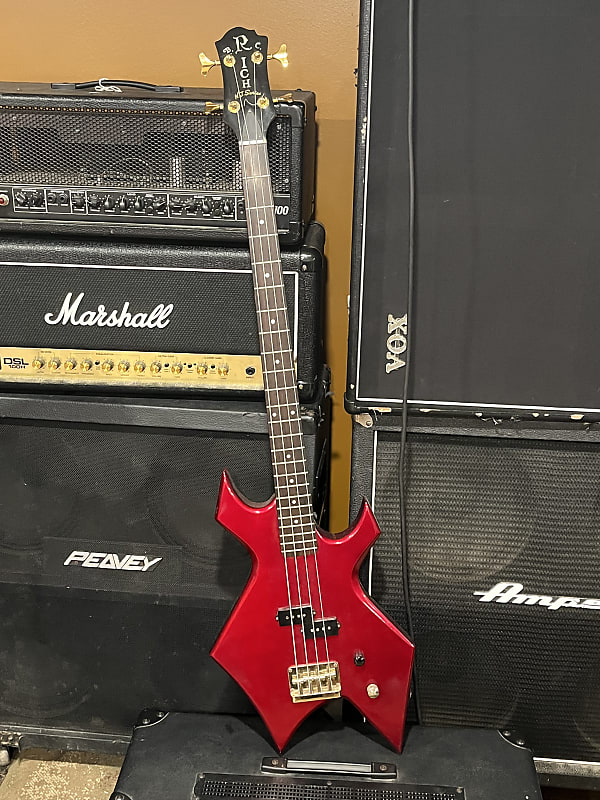 B.C. Rich NJ Series Warlock Bass Mid 80s Red | Reverb