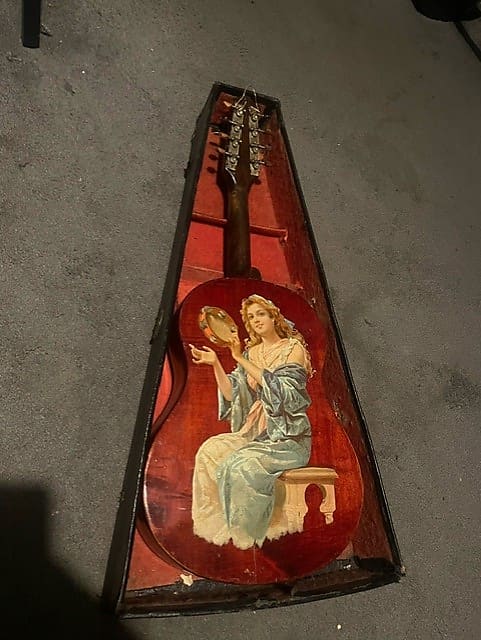 Neapolitan College of Music Mandolinetta Painted Back c.1902 | Reverb