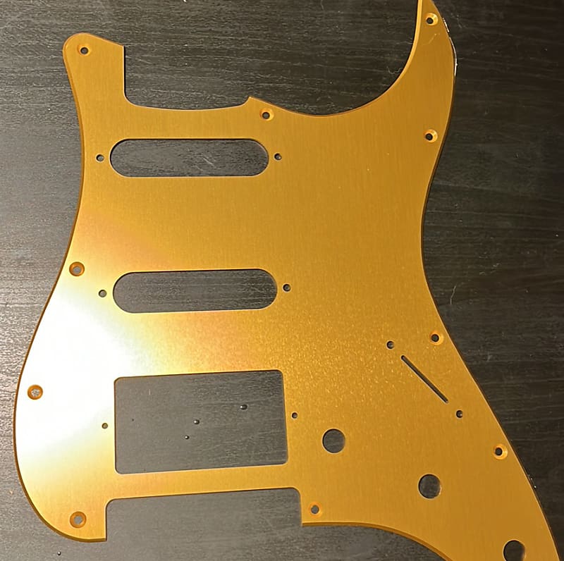 Gold Anodized Aluminum 11-hole Strat Pickguard HSS | Reverb